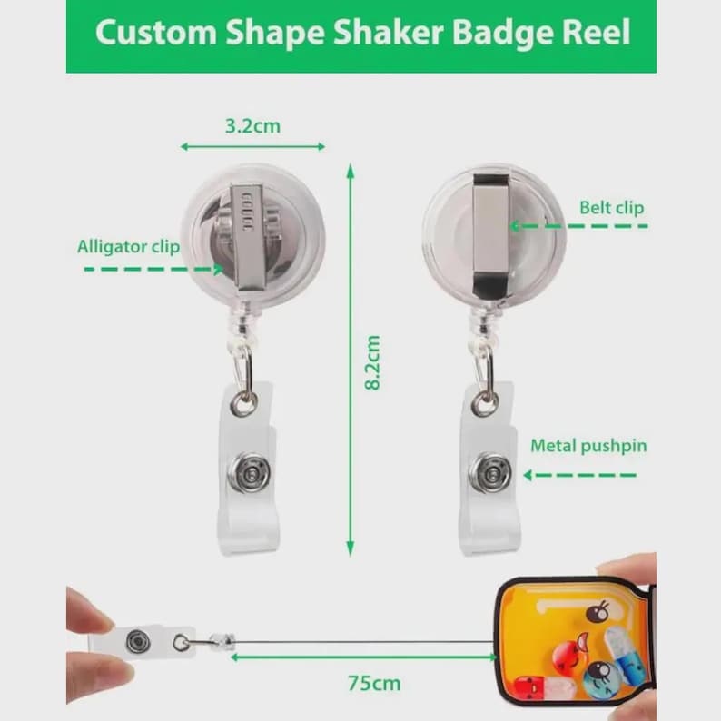Childrens Book Badge Reel Retractable, Cute Storybook Acrylic ID Holder ...