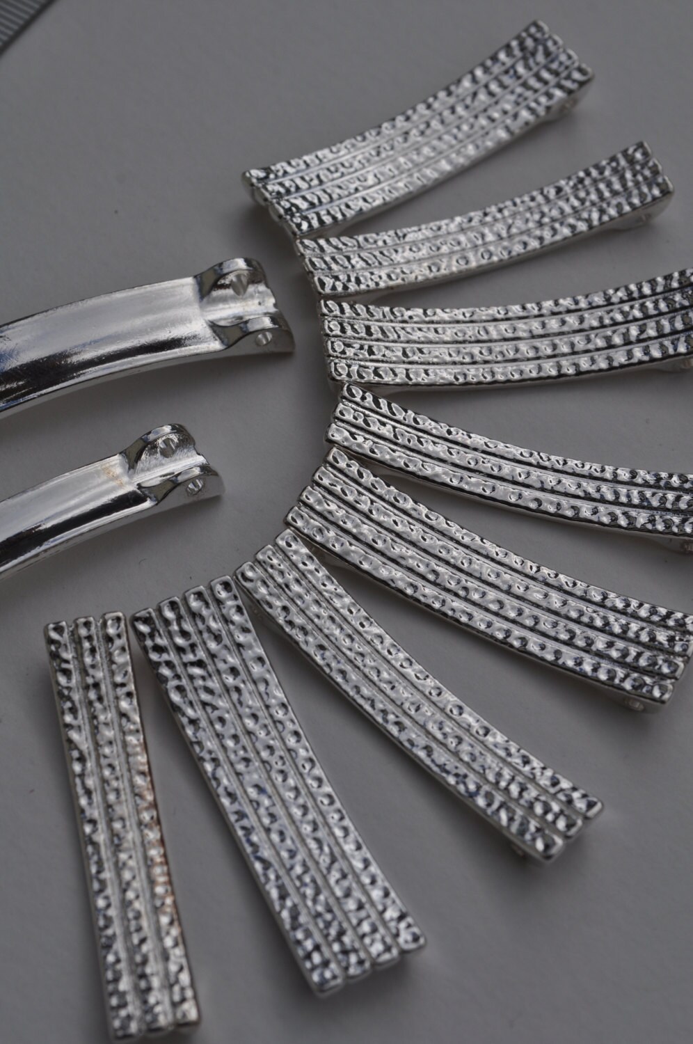 Silver Plated Textured Metal Sliders - Etsy