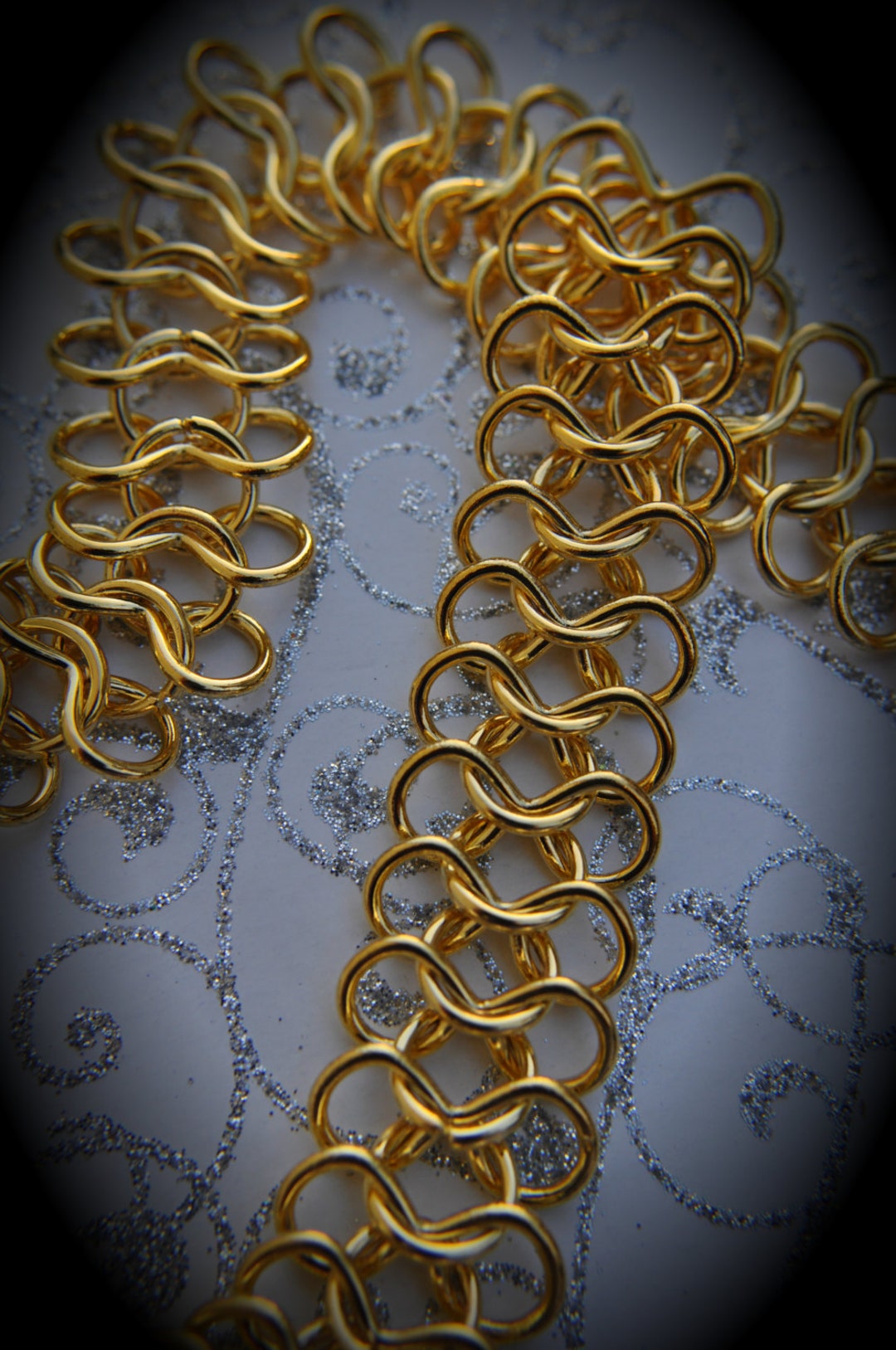 12 Inch Gold Plated Steel Handmade Chainmaille Chain - Etsy