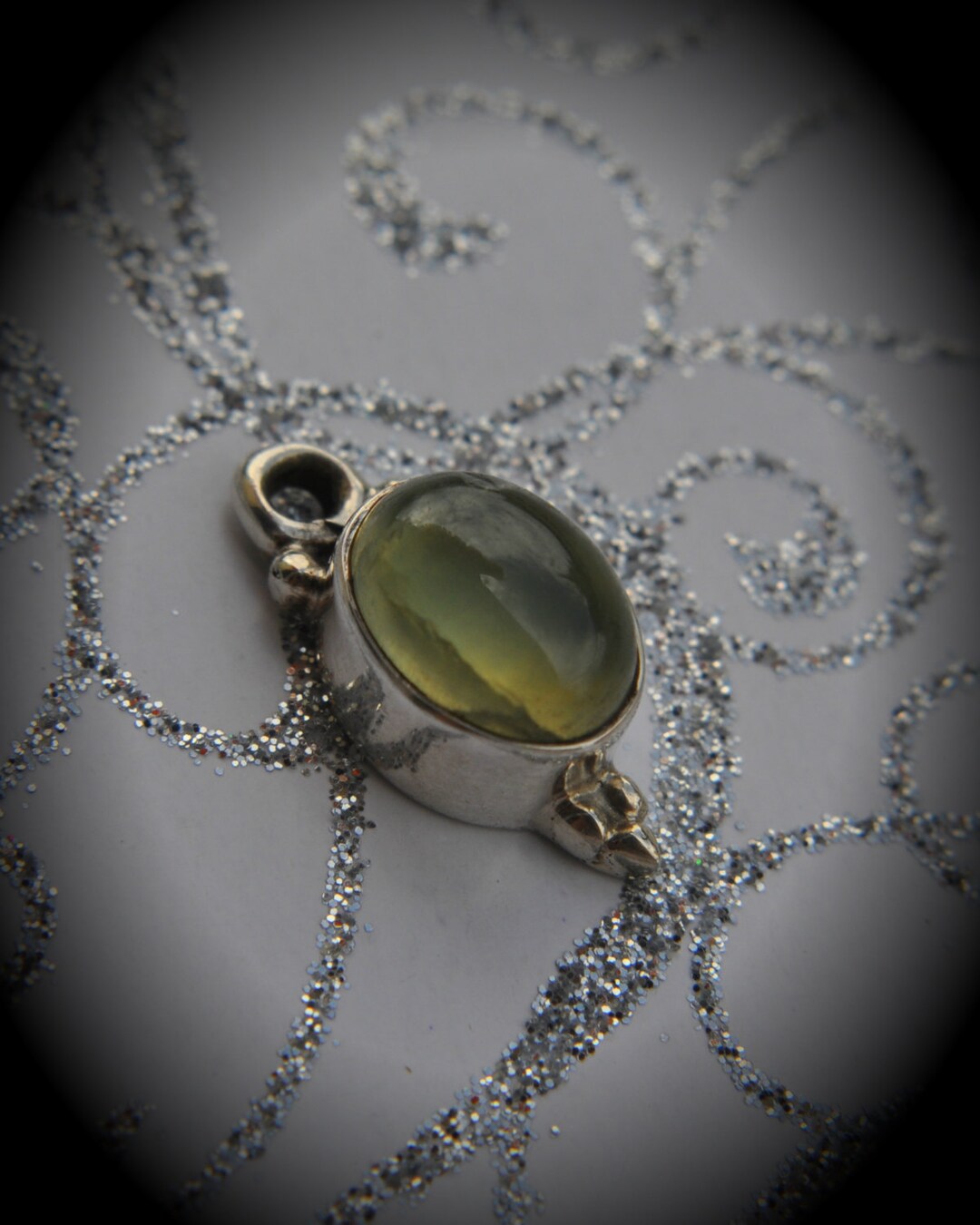 Genuine Solid Sterling Silver Cabochon Prynite Pendant - Etsy