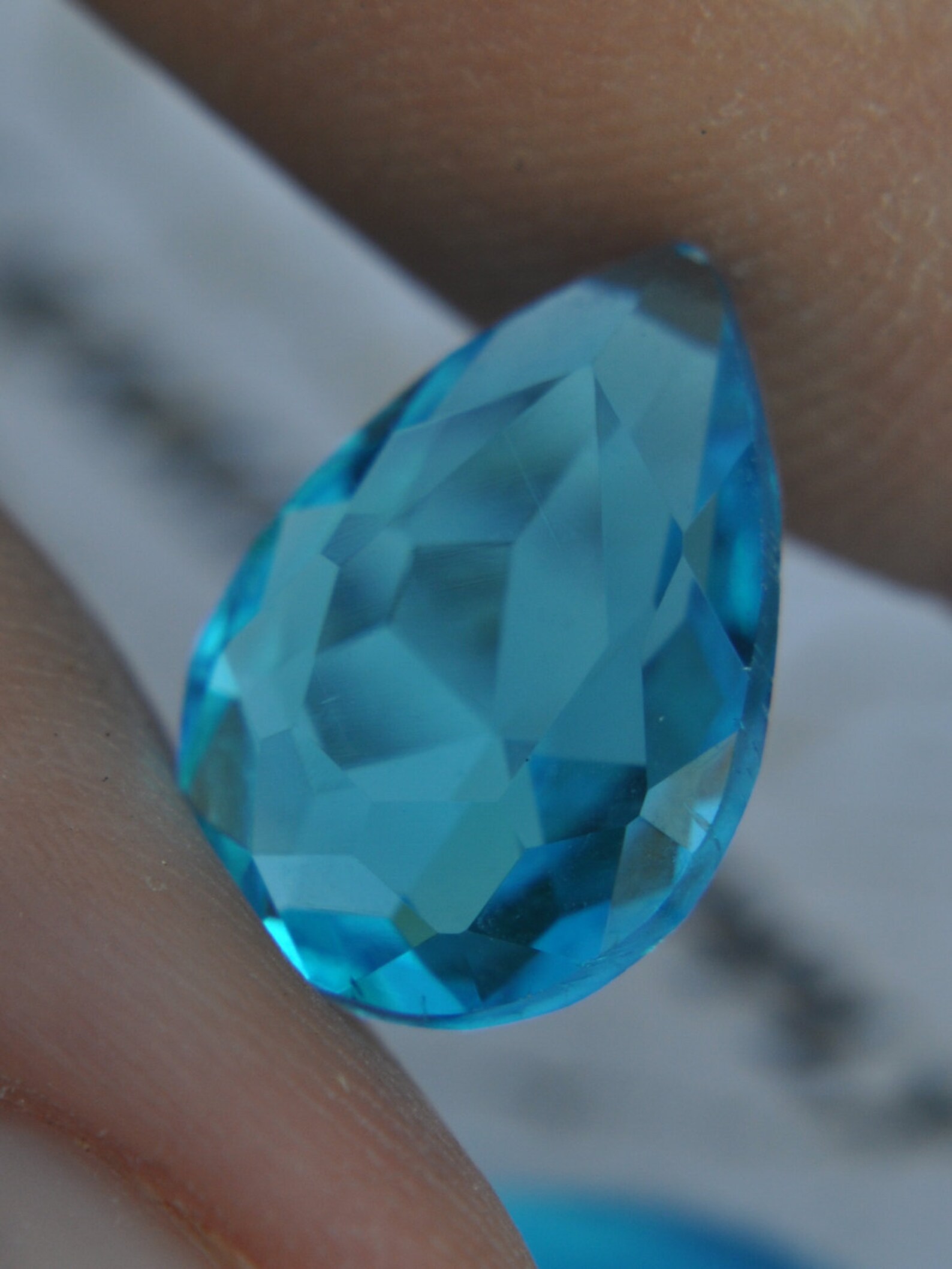Blue Topaz 14x10x6mm AAA High Quality Glass Pear Shape Faceted - Etsy
