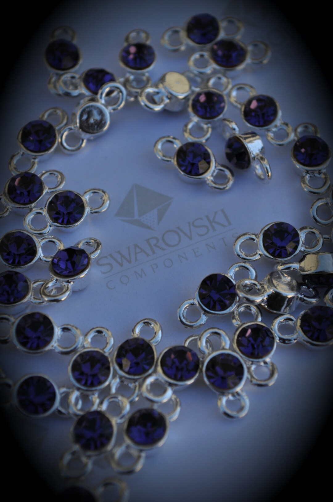 Cardinal Genuine Sterling Silver Plated Swarovski Crystal Connectors ...