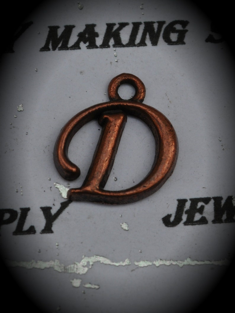 Letter D Red Copper Charm - Etsy UK