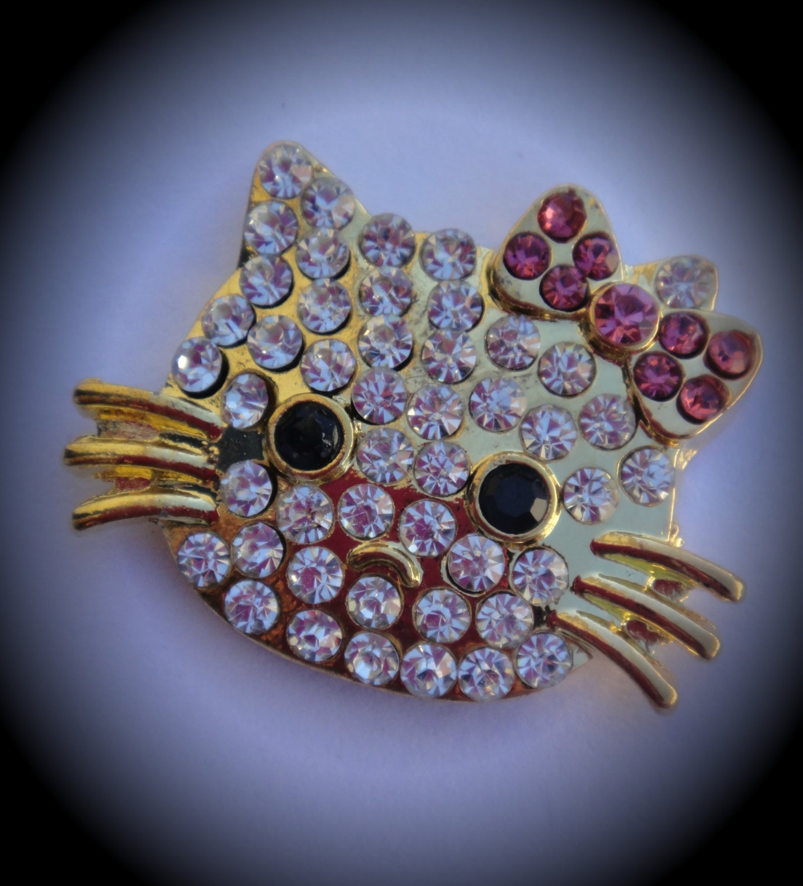 Gold Plated Hello Kitty Crystal Rhinestone Connector Bead | Etsy