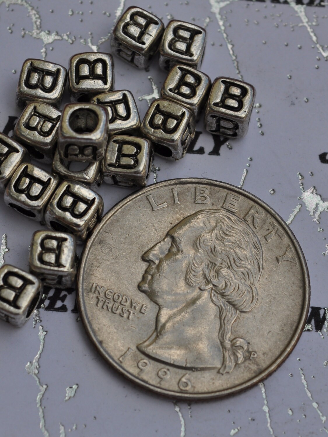 Letter B Sterling Silver Plated Bead - Etsy