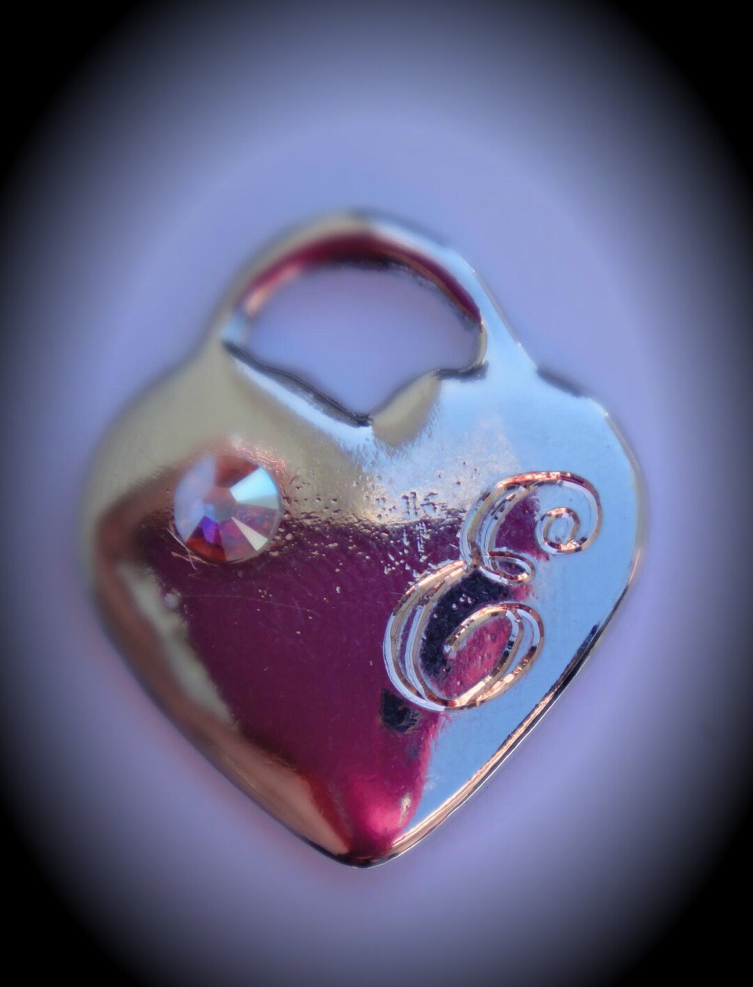 Letter E Silver Plated Genuine Swarovski Crystal AB Handmade Heart ...