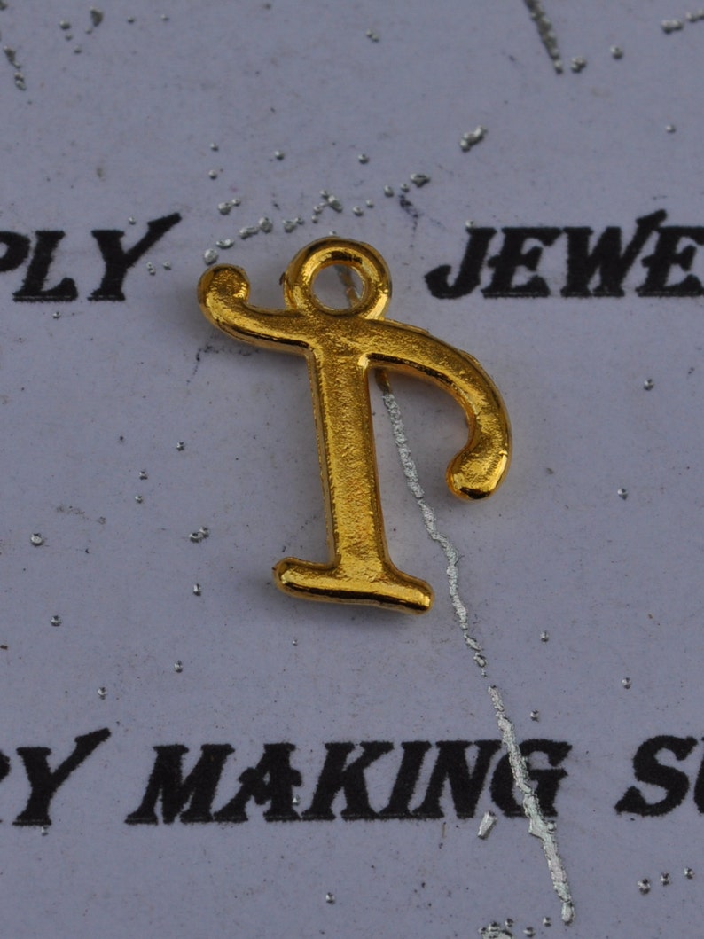 Letter T Gold Plated Charm - Etsy