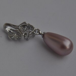Genuine Silver Plated Swarovski Crystal Powder Pink Pearl Pendant - Etsy