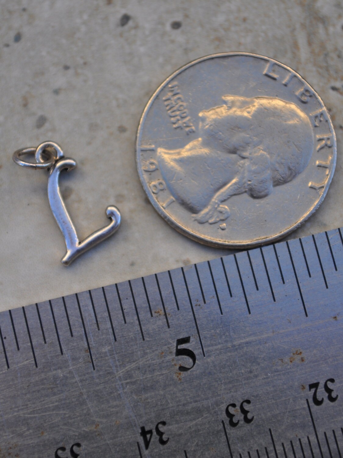 Letter L Sterling Silver Plated Charm - Etsy