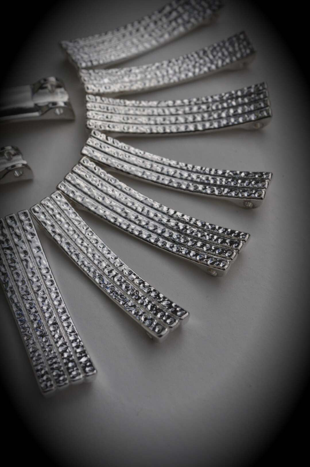 Silver Plated Textured Metal Sliders - Etsy