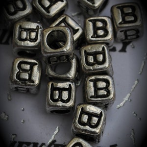 Letter B Sterling Silver Plated Bead - Etsy