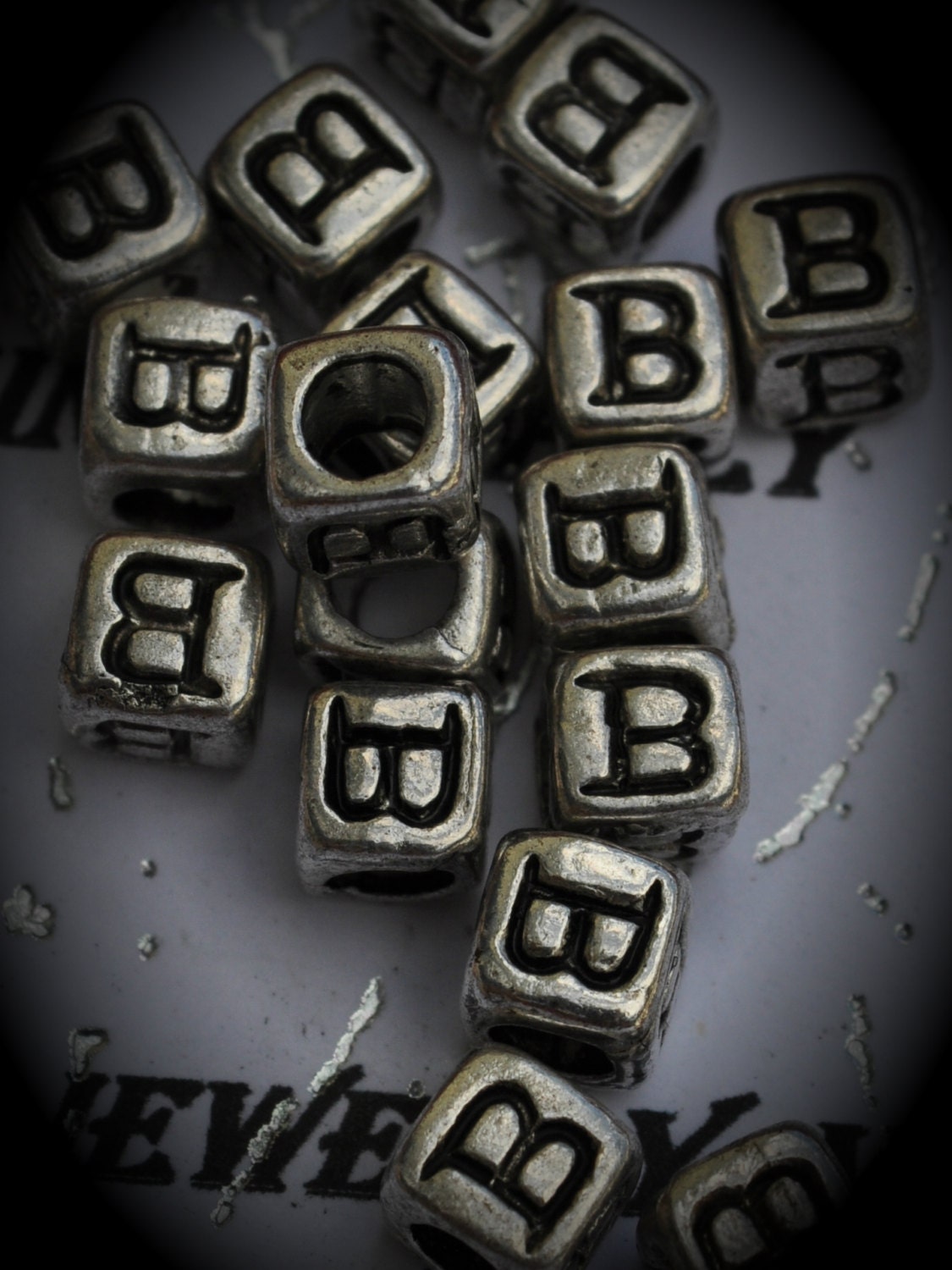 Letter B Sterling Silver Plated Bead - Etsy