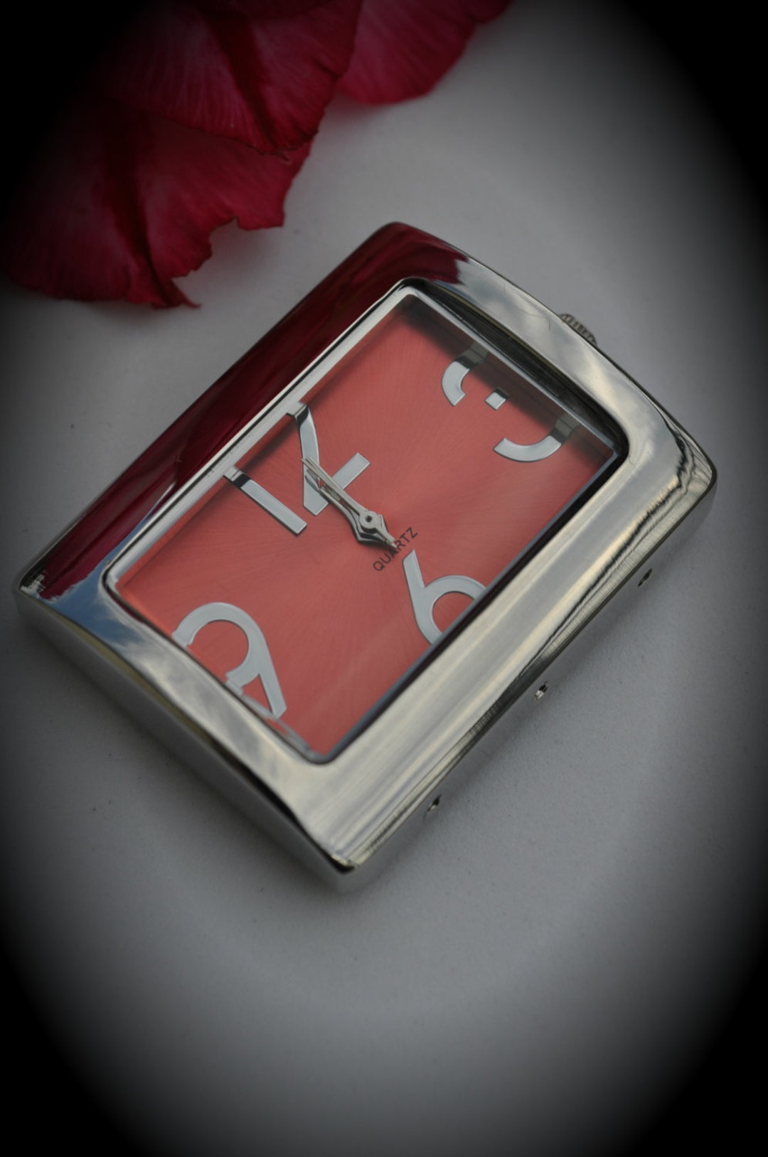 3 Strand Silver Plated Red Rectangular Watch Face - Etsy
