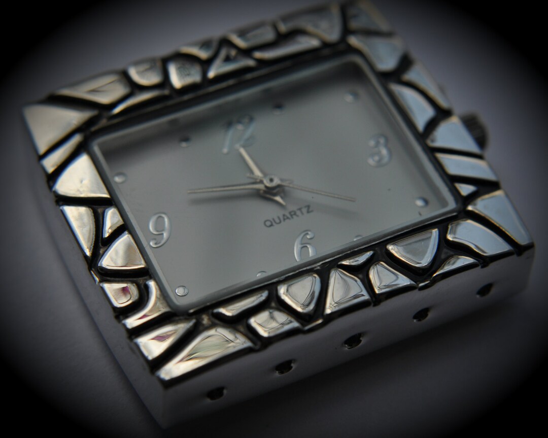 Silver Plated Textured Square Watch Face 5 Strands - Etsy