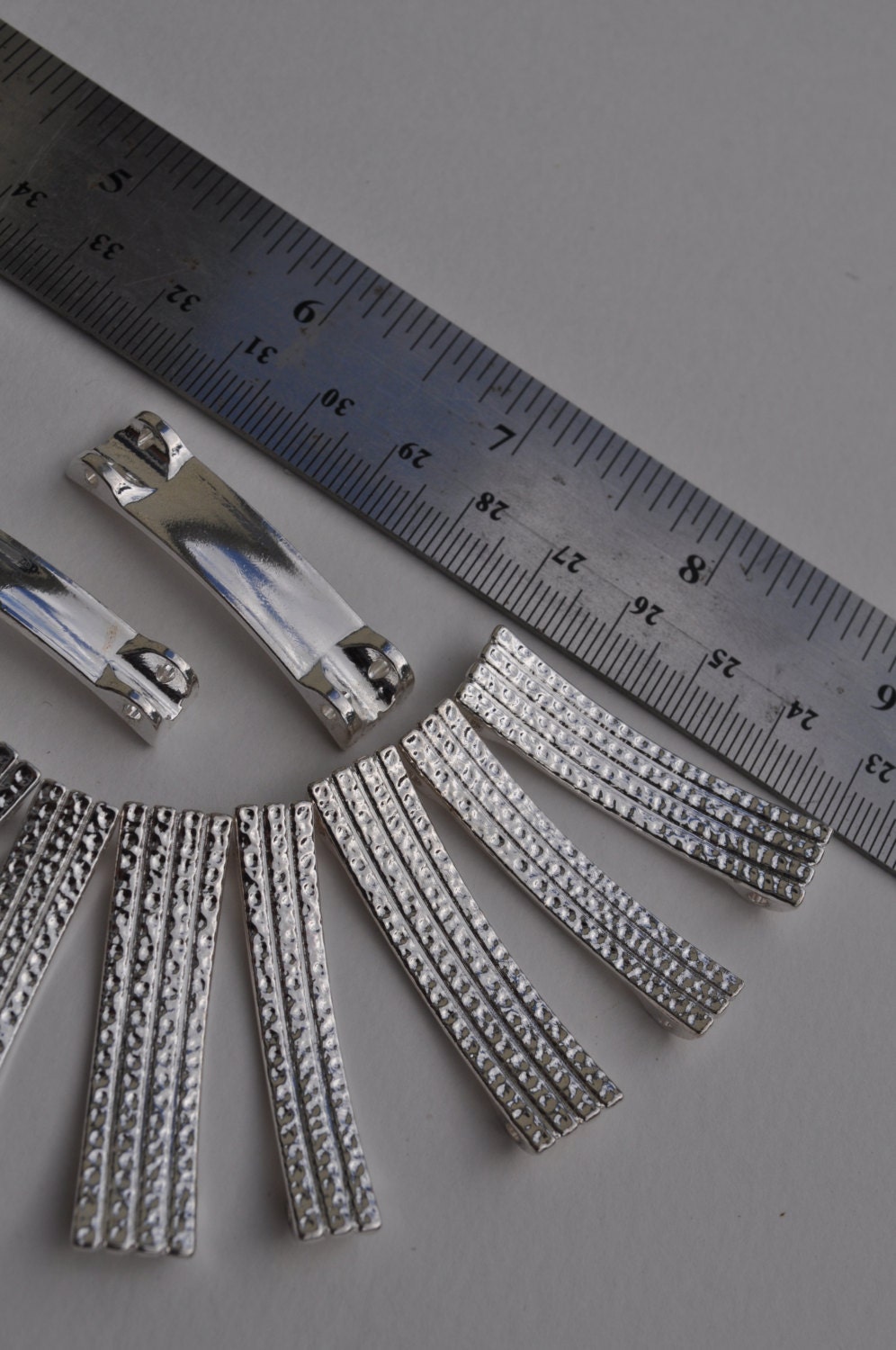 Silver Plated Textured Metal Sliders - Etsy