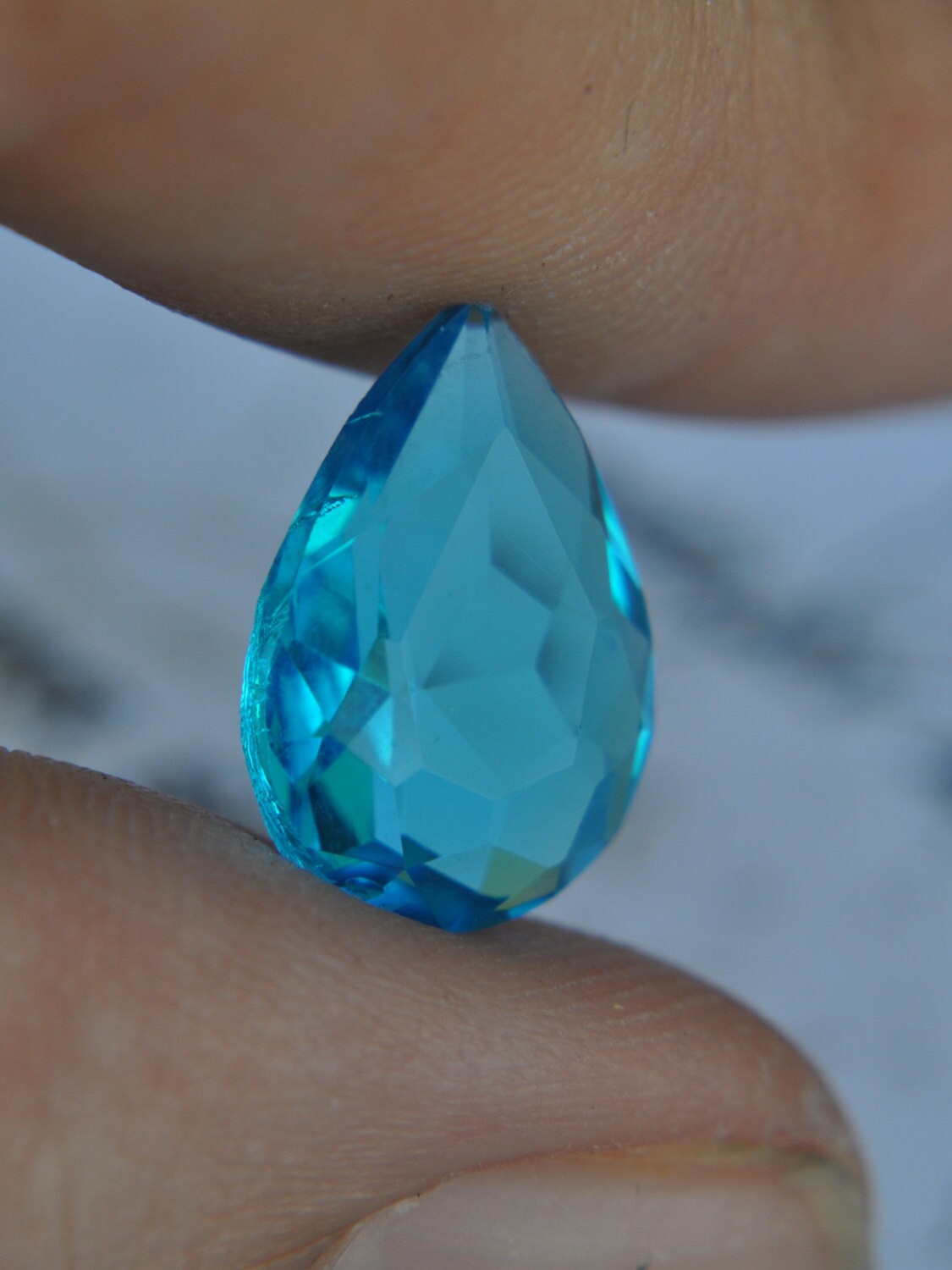 Blue Topaz 14x10x6mm AAA High Quality Glass Pear Shape Faceted - Etsy