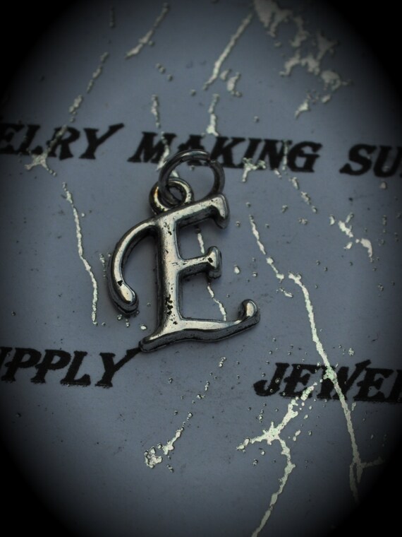 Letter E Sterling Silver Plated Charm | Etsy