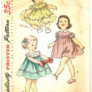 Simplicity 1112 Photocopy of Vintage 50s Toddler Girl's Scalloped Yoke ...