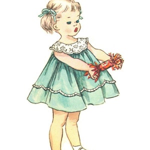 Simplicity 1112 Photocopy of Vintage 50s Toddler Girl's Scalloped Yoke ...