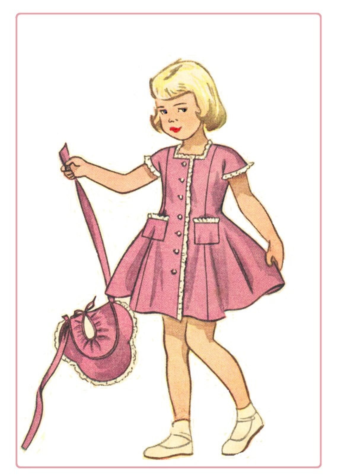 Simplicity 2890 Photocopy of Vintage 40s Toddler Girl's Playsuit, Dress ...