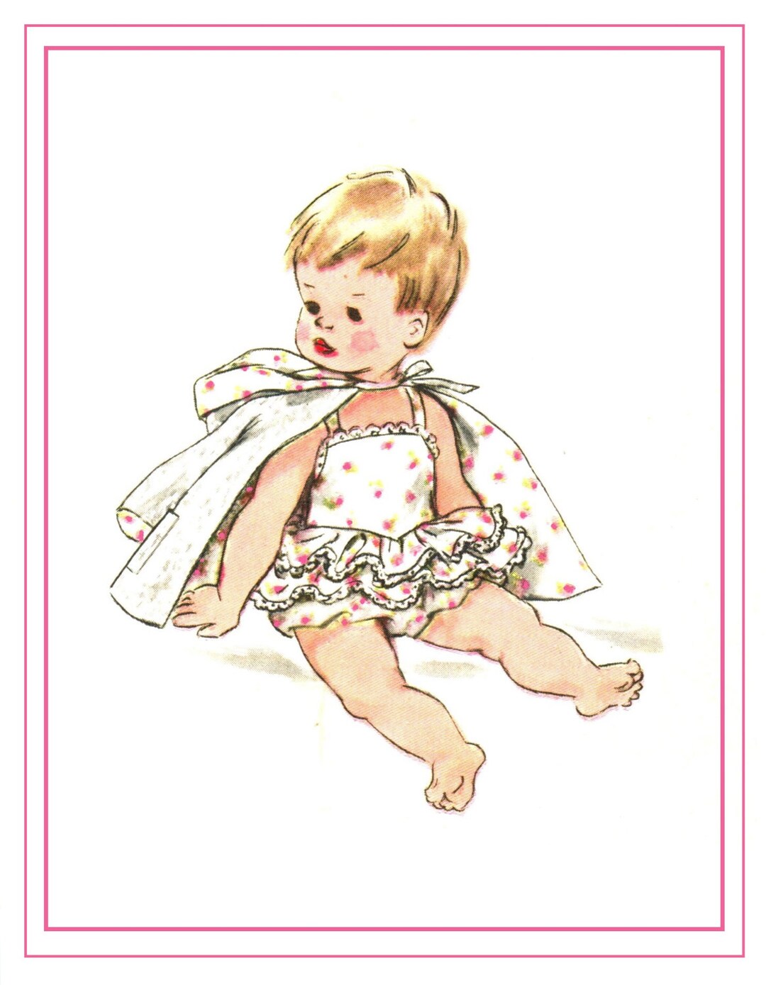 Simplicity 2094 Photocopy of Super Cute Vintage 50s Toddlers Playsuit ...