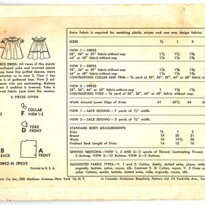Simplicity 1112 Photocopy of Vintage 50s Toddler Girl's Scalloped Yoke ...