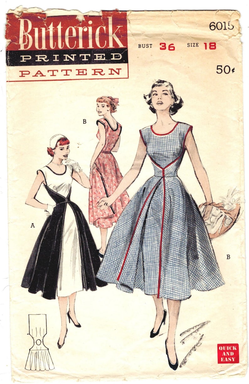 Butterick 6015 Photocopy of Vintage 50s Famous One Piece Wrap Apron ...