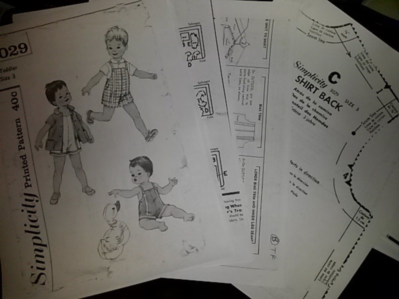 Simplicity 3029 Photocopy of Vintage 50s Super Cute Toddler's Playsuit ...