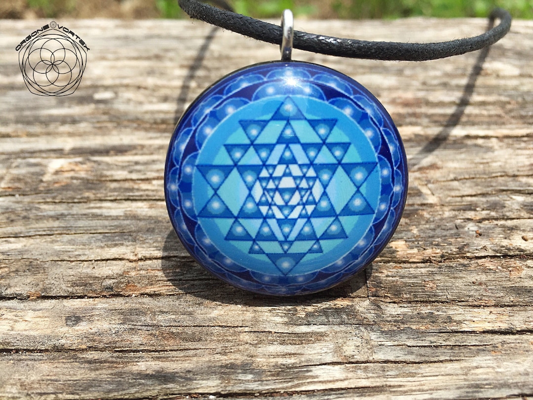 Sri Yantra Mandala Orgone Vortex Tesla Orgonite Pendant- EMF Blocker ...