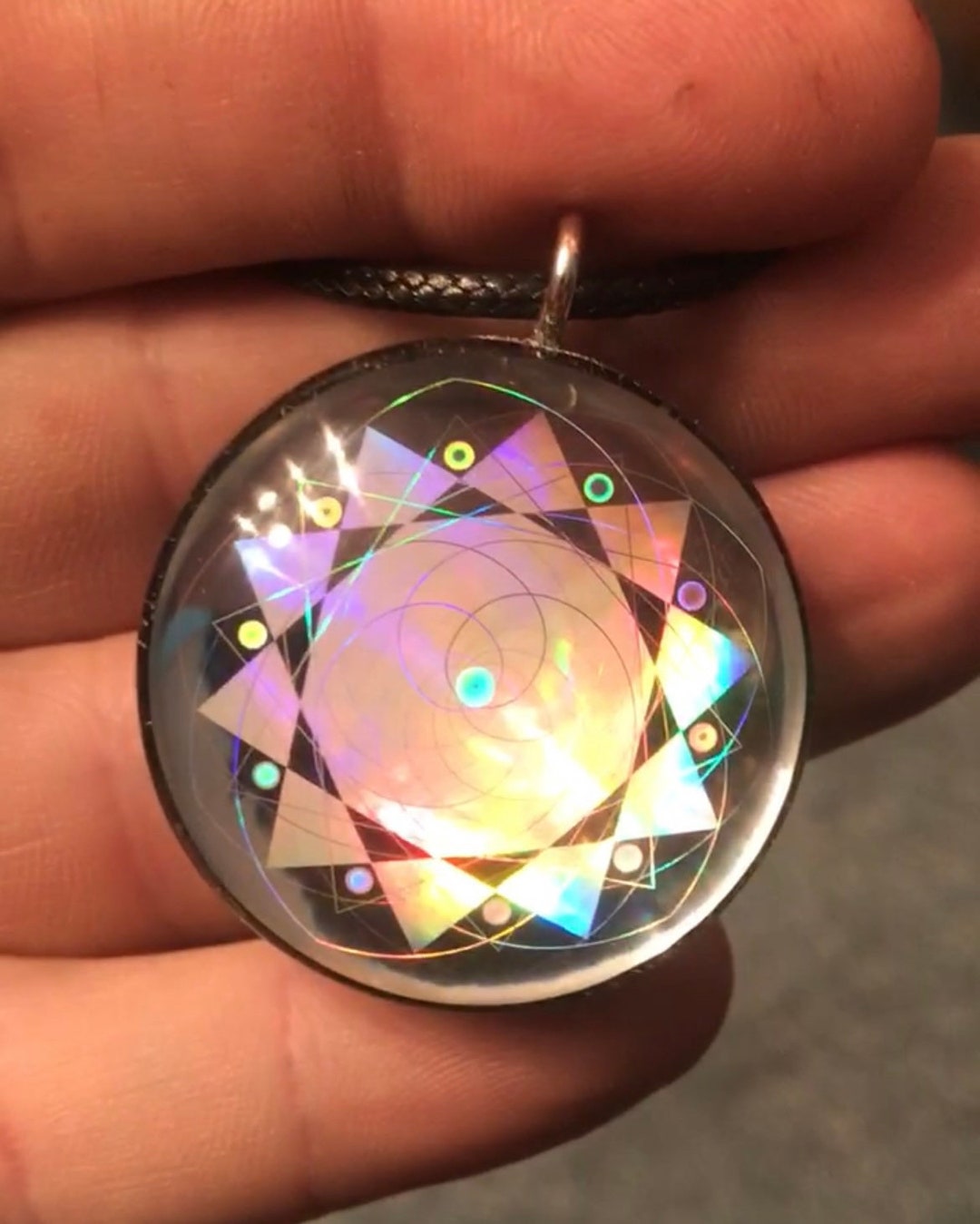 Holographic Orgone Vortex Tesla Orgonite Pendant- EMF Blocker - Chakra ...