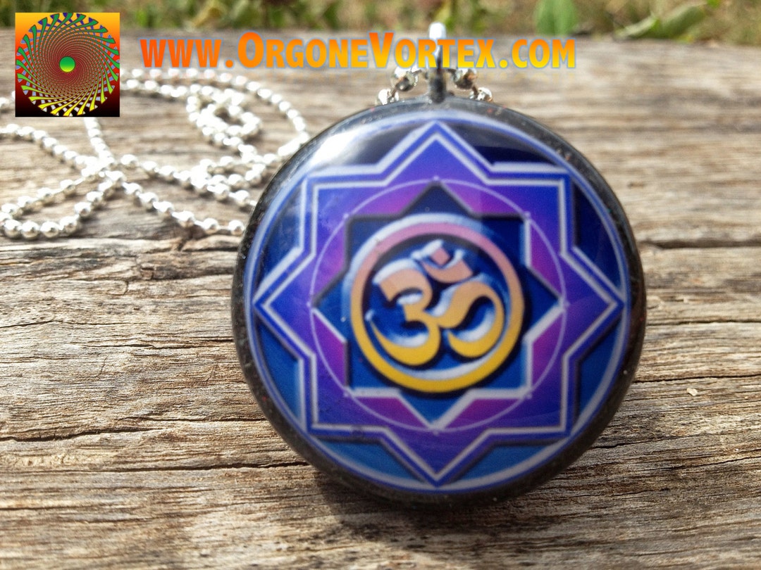 Purple OM Mandala Orgone Vortex Tesla Orgonite Pendant EMF Blocker ...