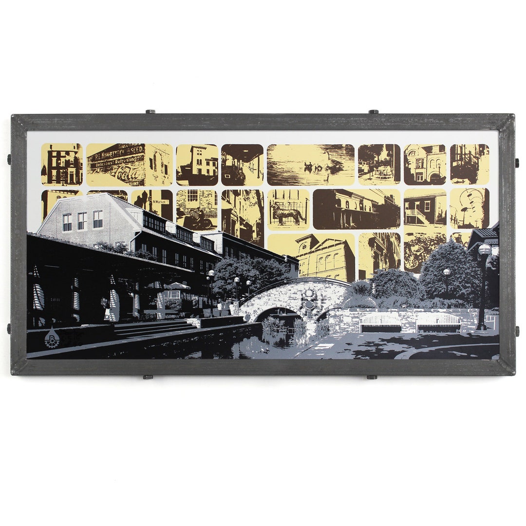 Frederick Canal With Iconic Photos, Maryland 15x30 - Framed Silkscreen ...
