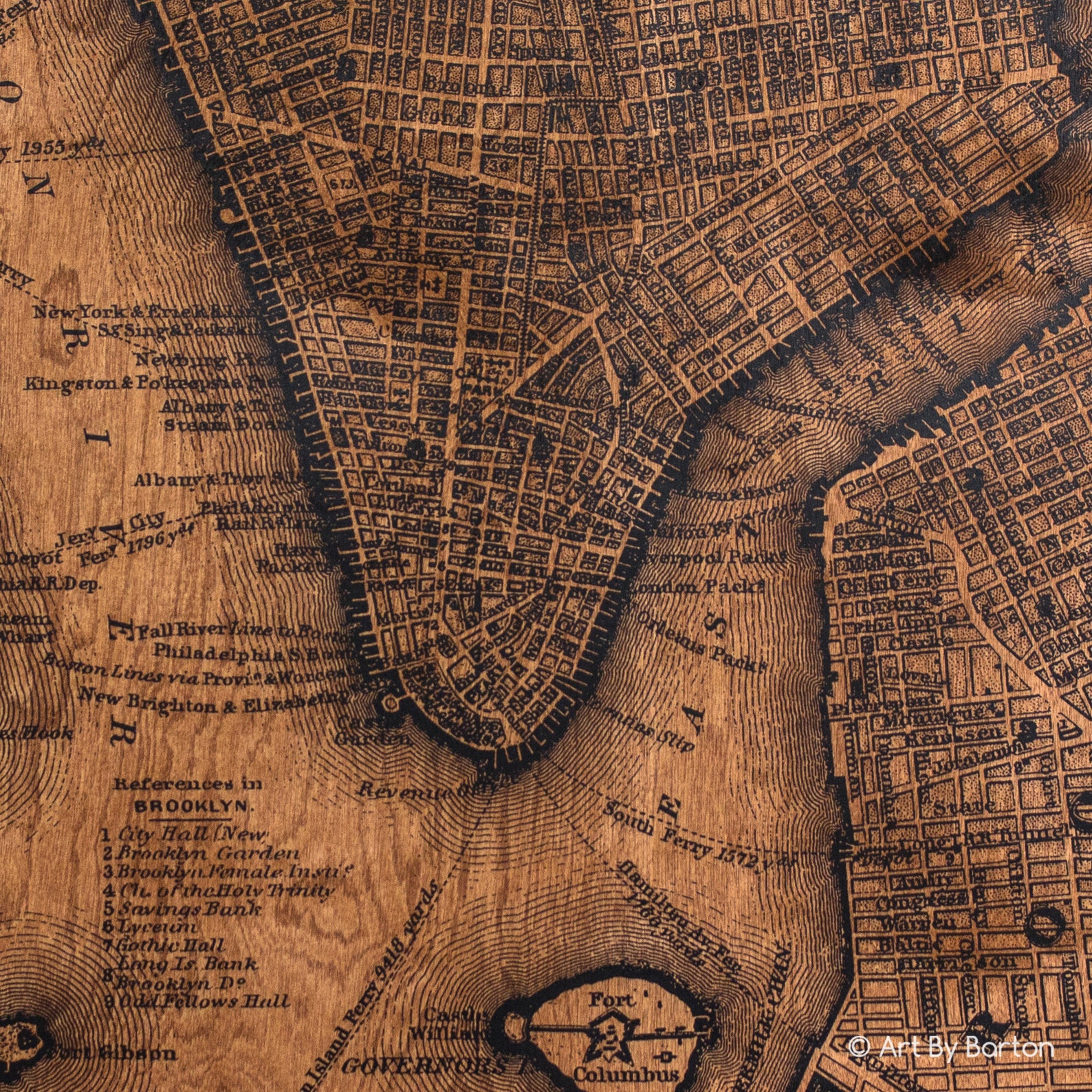 NYC New York Map on Wood 24x24 - Etsy