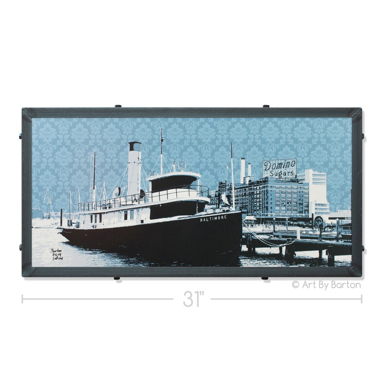 Domino With Baltimore Tug Framed Silkscreen Original Art Print - Etsy