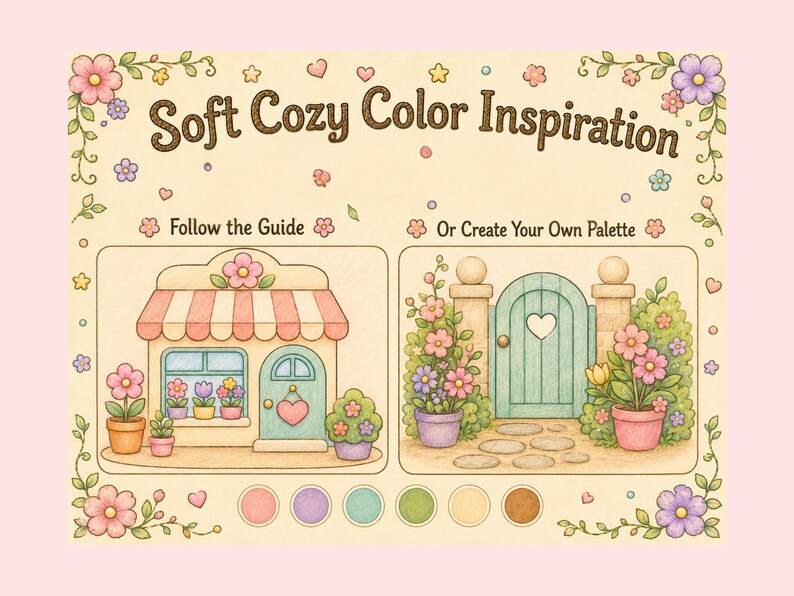 Flower Shop Coloring Pages, Cozy Garden, 15 Bold Easy Printable PDF ...