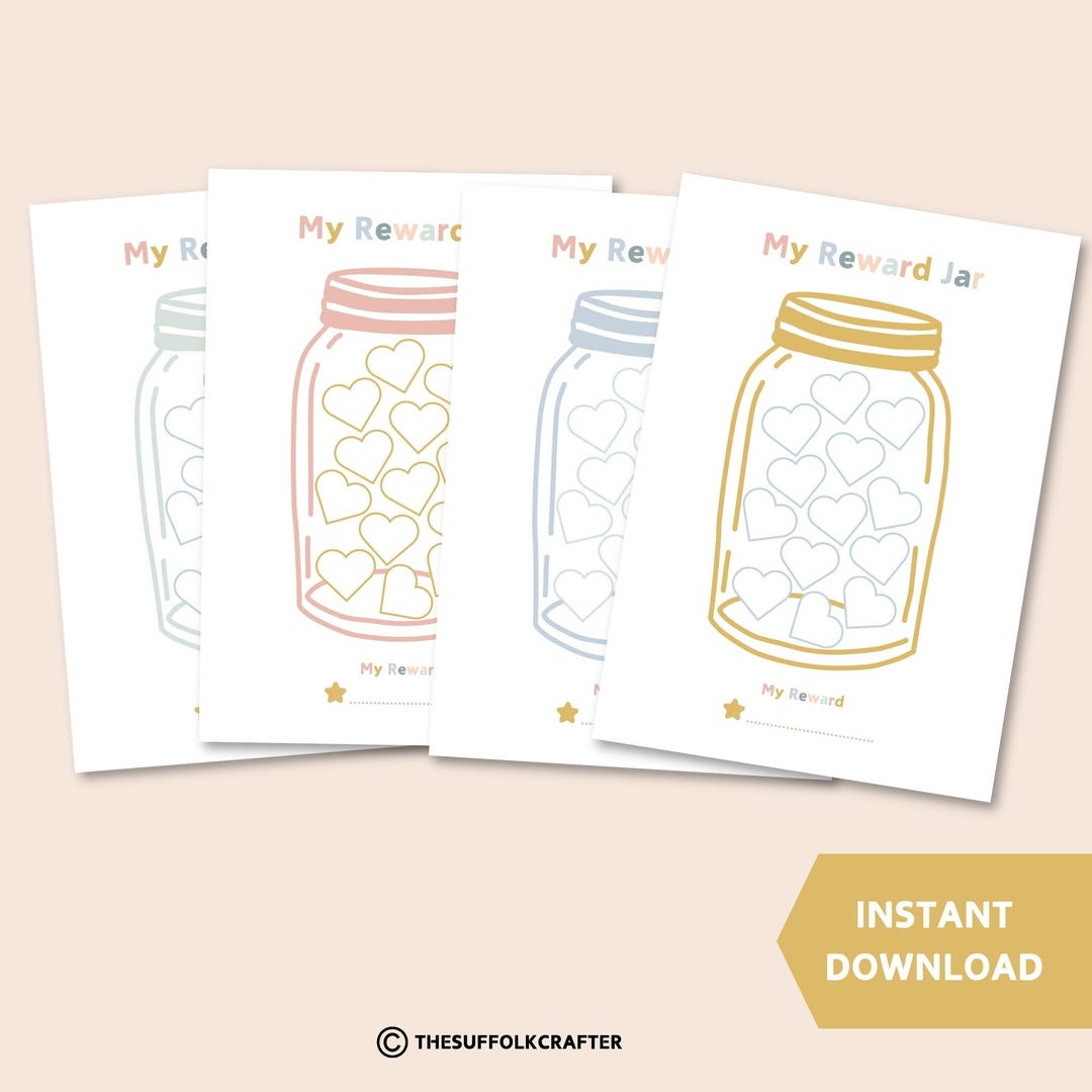 Printable Reward Jar | Behavior Chart | Kids Reward Chart | Reward ...