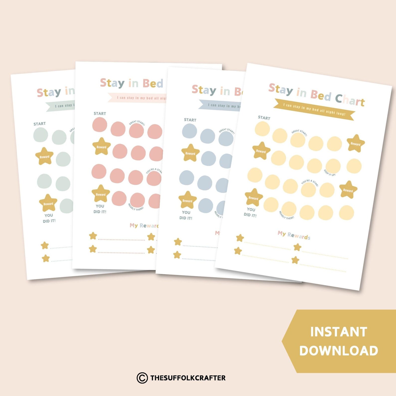 Printable Stay in Bed Reward Chart | Bedtime Chart | Sleeping Chart ...