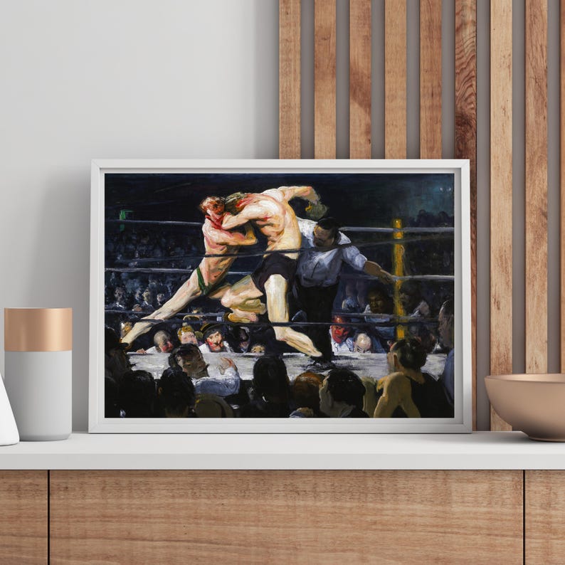 Vintage Boxing Painting Print - Retro Boxer Athletic Sports Wall Art ...