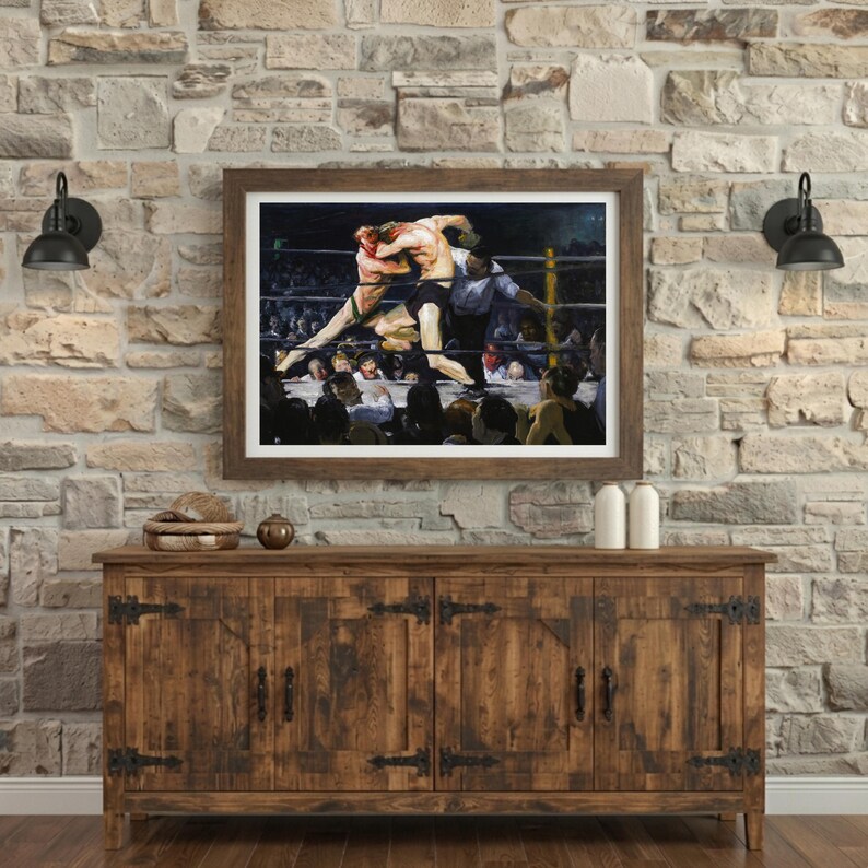 Vintage Boxing Painting Print - Retro Boxer Athletic Sports Wall Art ...
