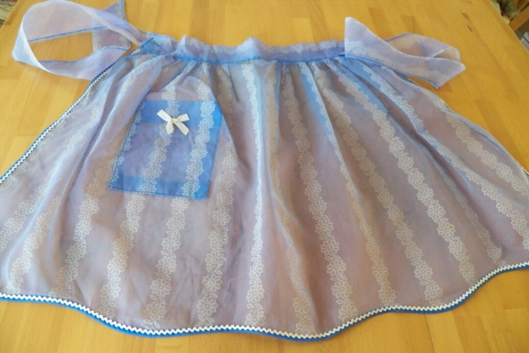 Vintage Mid Century Organdy Apron - Etsy