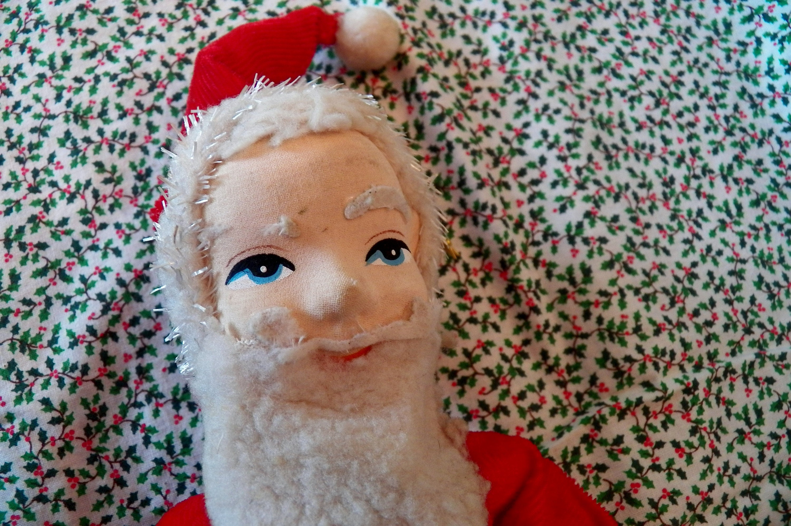 Vintage 1950's Poseable SANTA Cloth Figure Made in Japan Mid Century ...
