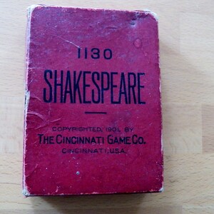 Rare Antique 1901 SHAKESPEARE CARD GAME Great Condition Original Box W ...