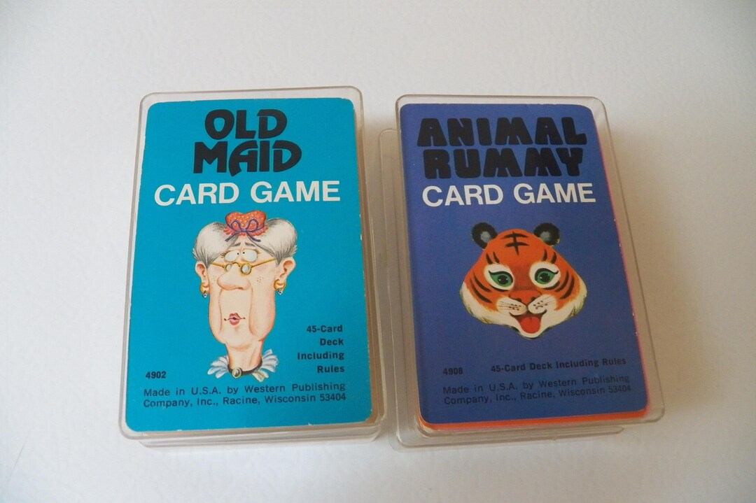 Two 1960 WHITMAN CARD GAMES Old Maid & Animal Rummy Great Condition ...