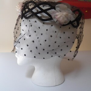 Mid Century LADY'S JULIET HAT With Flowers and Veil Excellent Condition ...