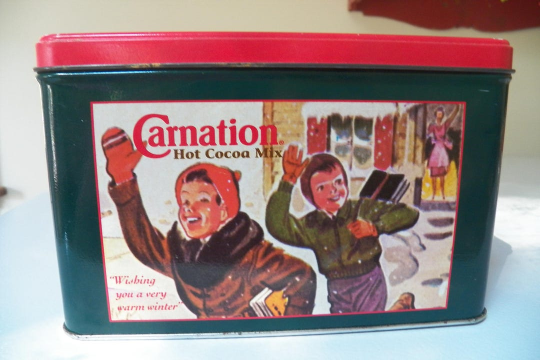 Vintage 1995 Carnation Cocoa Tin: First Edition Winter Scenes - Etsy