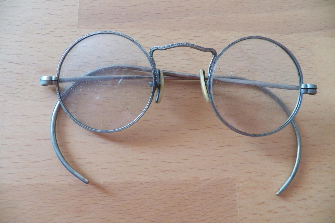 Rare Antique Gold-filled WIRE RIMMED EYEGLASSES & Original Case ...