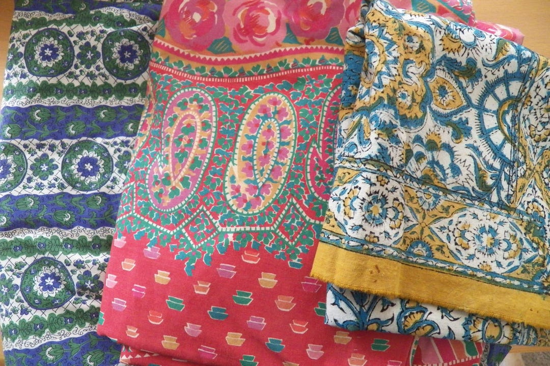 Groovy 1960's Boho HIPPIE COTTON FABRICS Indian Cotton Tablecloth ...