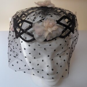 Mid Century LADY'S JULIET HAT With Flowers and Veil Excellent Condition ...