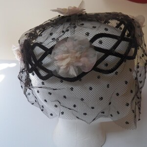 Mid Century LADY'S JULIET HAT With Flowers and Veil Excellent Condition ...