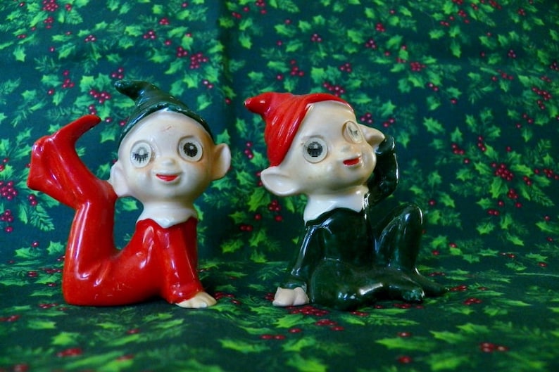 Vintage Ceramic Winking Elves 1950's Made in Japan 3 - Etsy